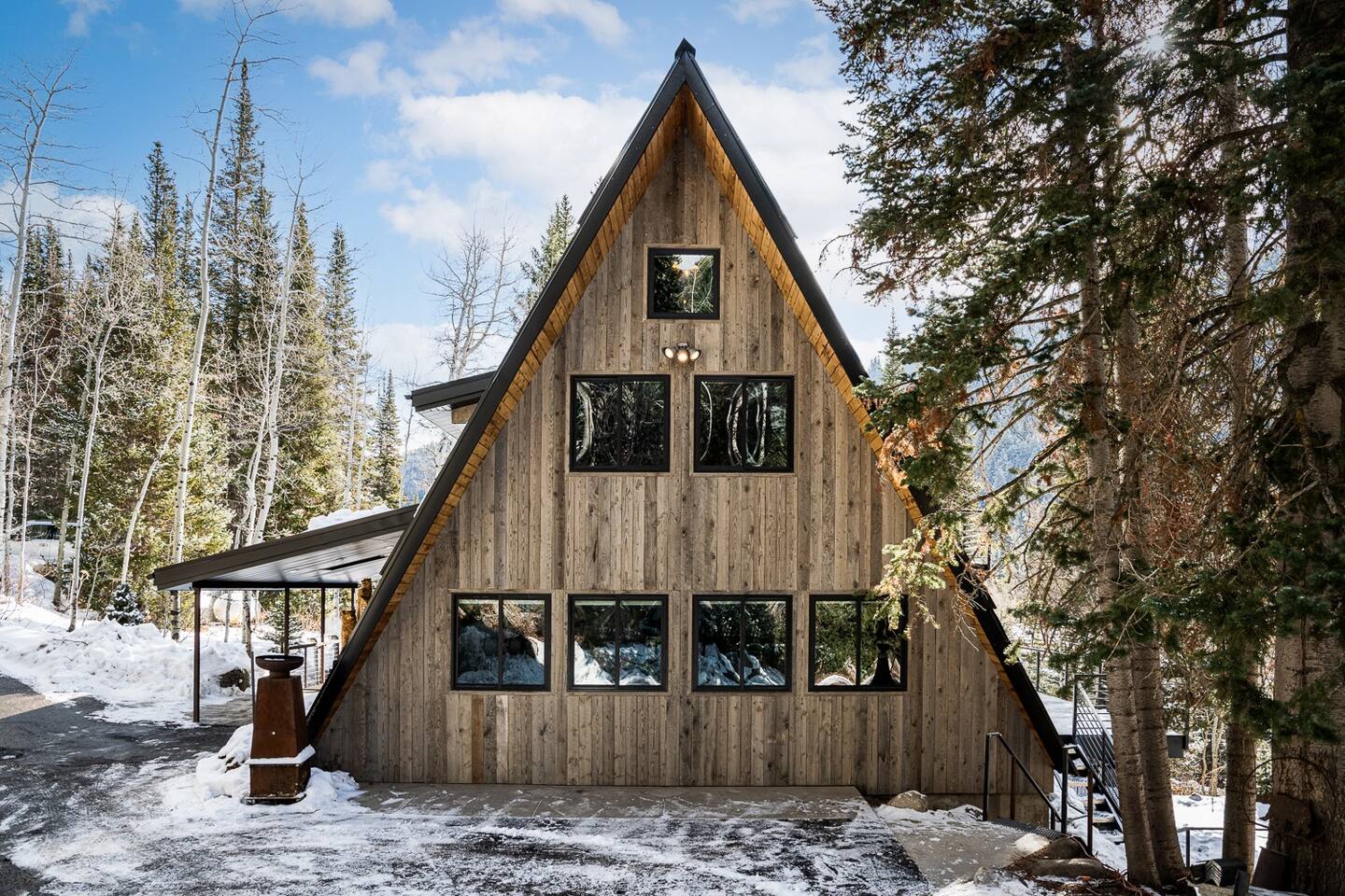 Unique Silhouette of the Mountain A-Frame Cabin Design | Modern Tiny ...
